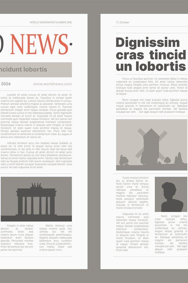 Newspaper pages. Brochure layout wireframes template magazin