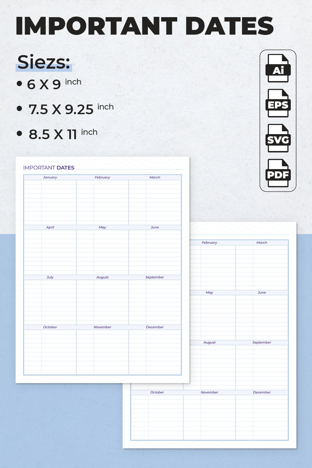 Important Dates | Planner Template