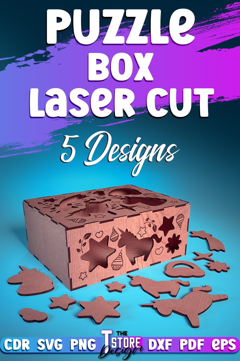 Puzzle Box Laser Cut SVG | Baby Game Design Laser Cut SVG