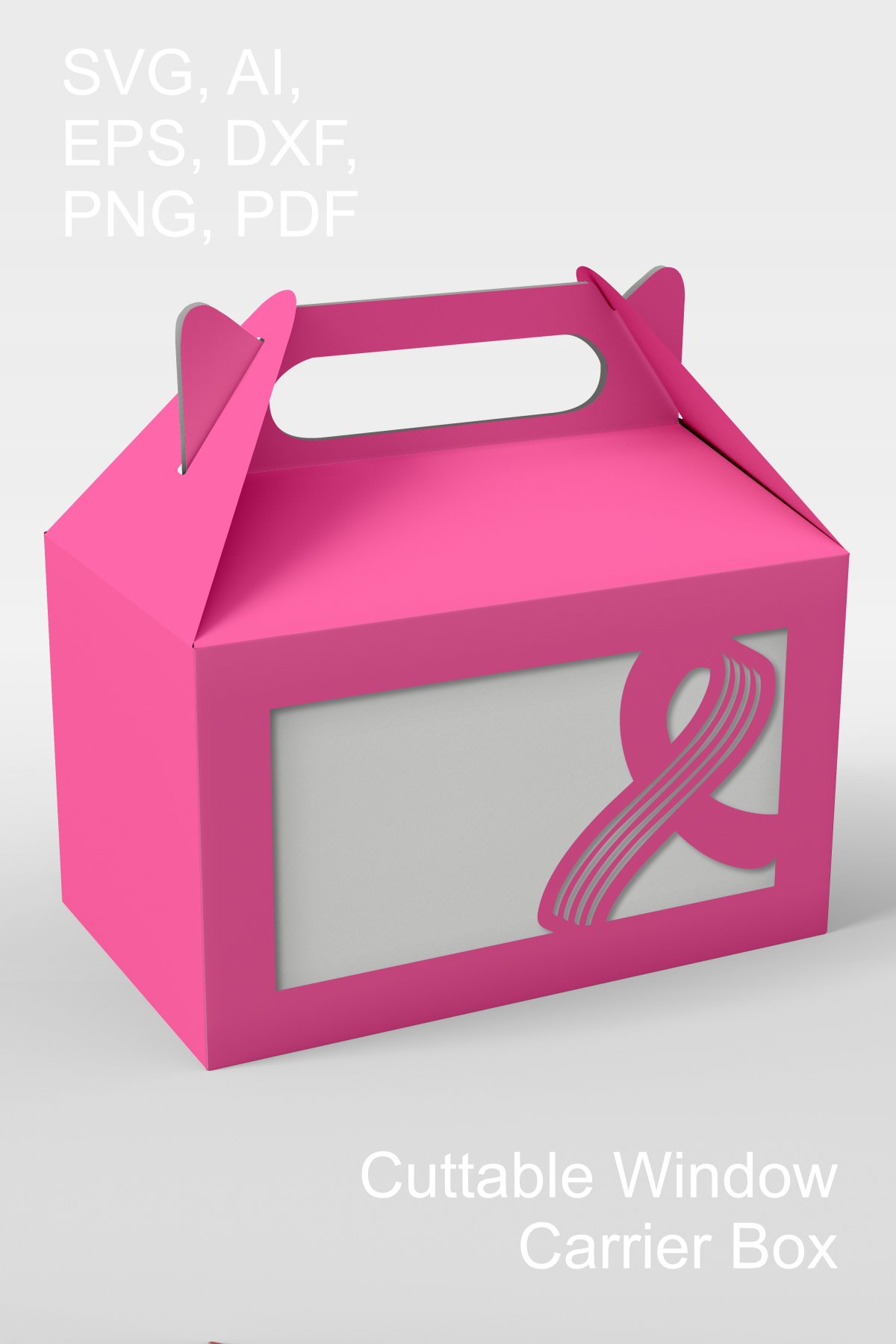 Breast Cancer Awareness Ribbon Gable Window Box Template