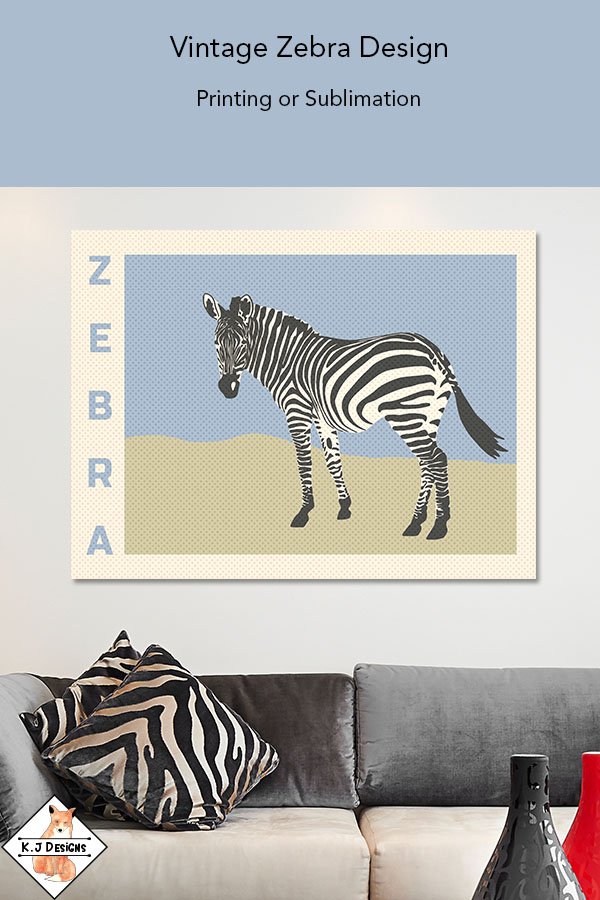 Vintage Zebra Poster Design|Wall Art