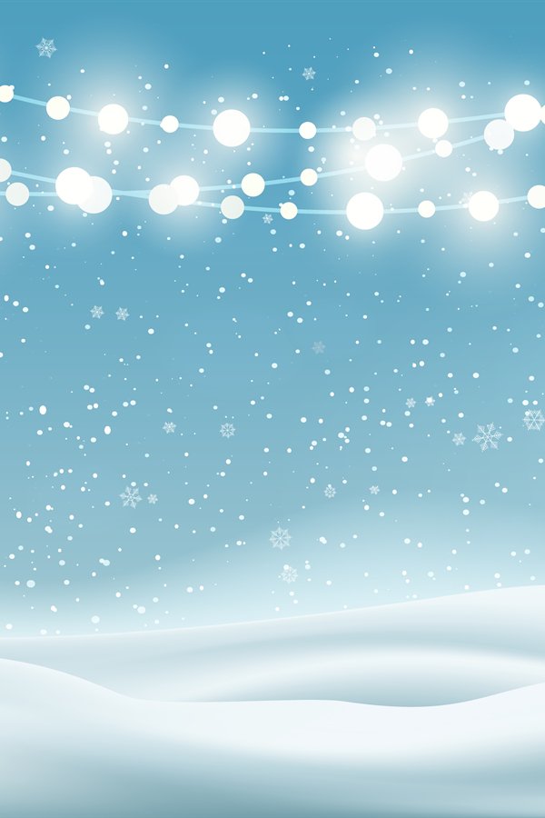 Snowy lights scene background