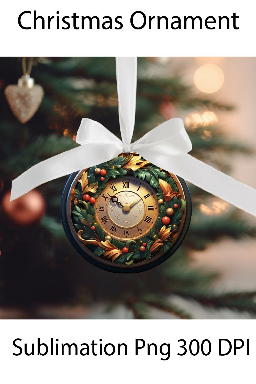 Christmas Ornament. Christmas Clock face. Quilling Ornament.