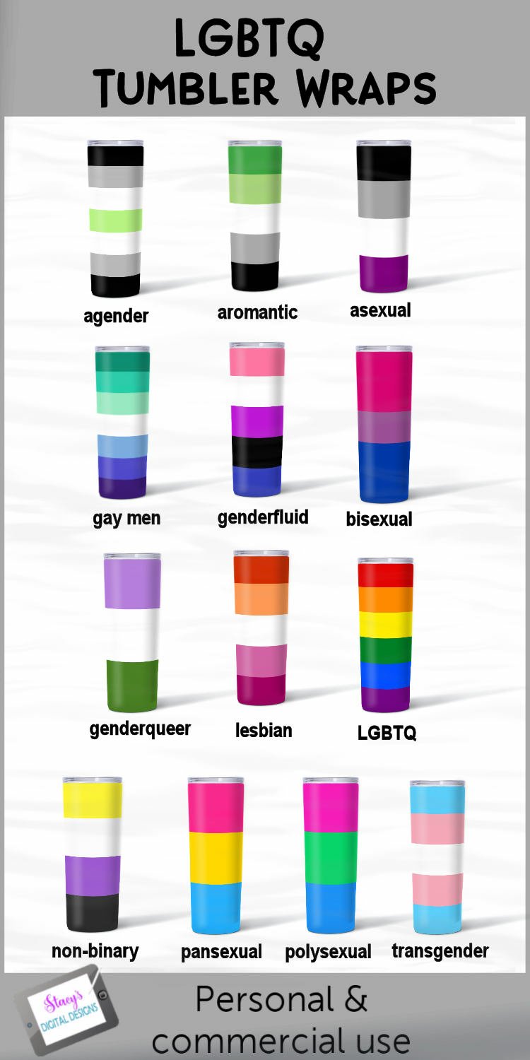 LGBTQ Pride - Skinny Tumbler Bundle - 20 oz. Tumbler Wraps