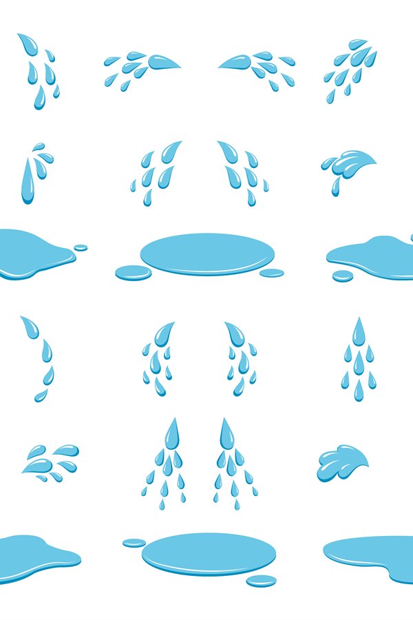 Tears with puddles