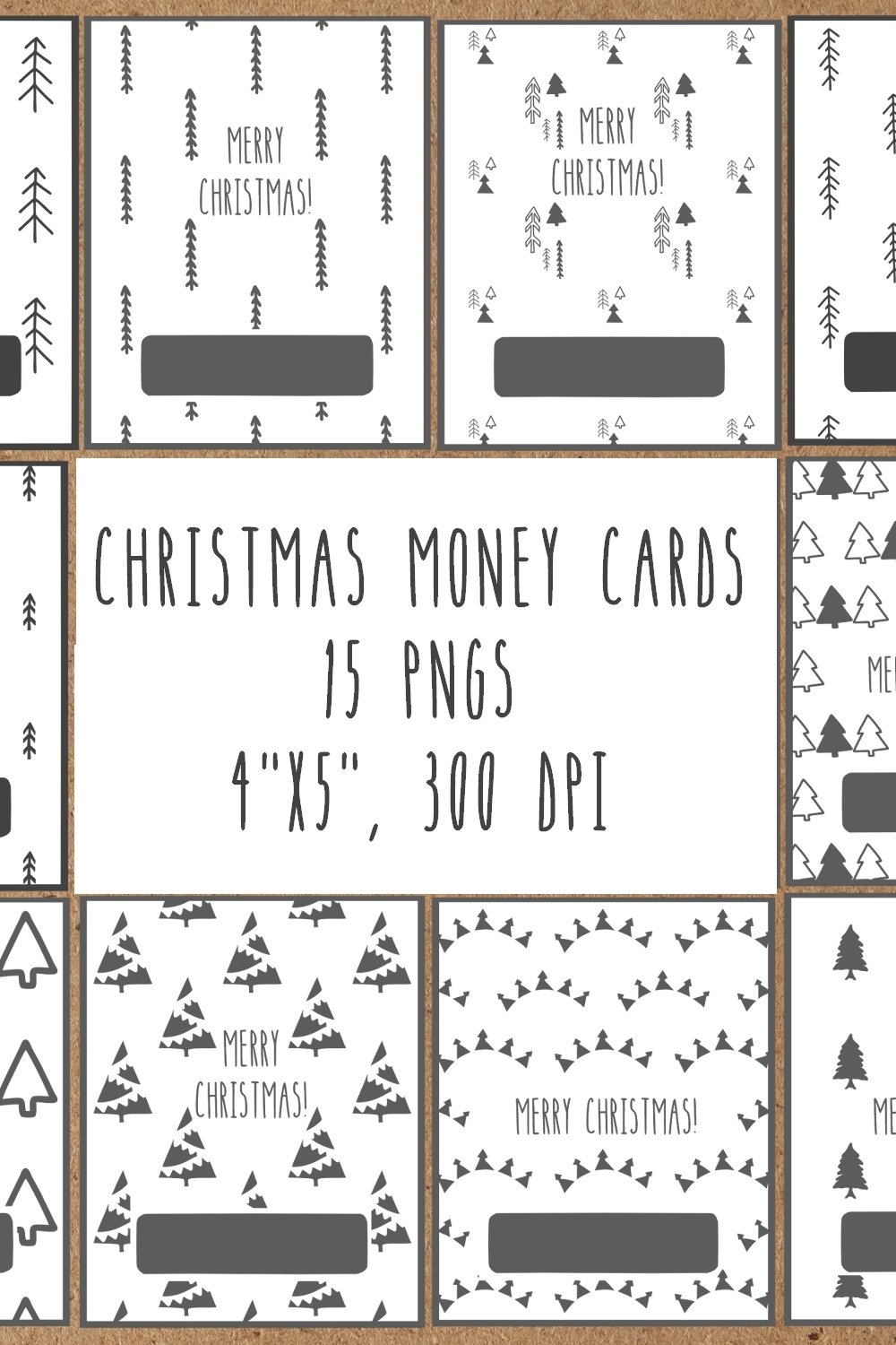 Christmas Printable Money Cards - 15 pngs