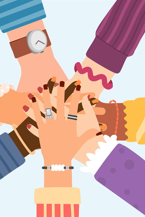 Hands friends together. Team friend, millennials relationshi