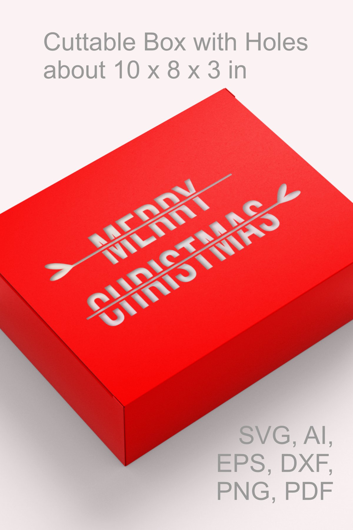 Merry Christmas Rectangular Gift Box with Decorative Holes