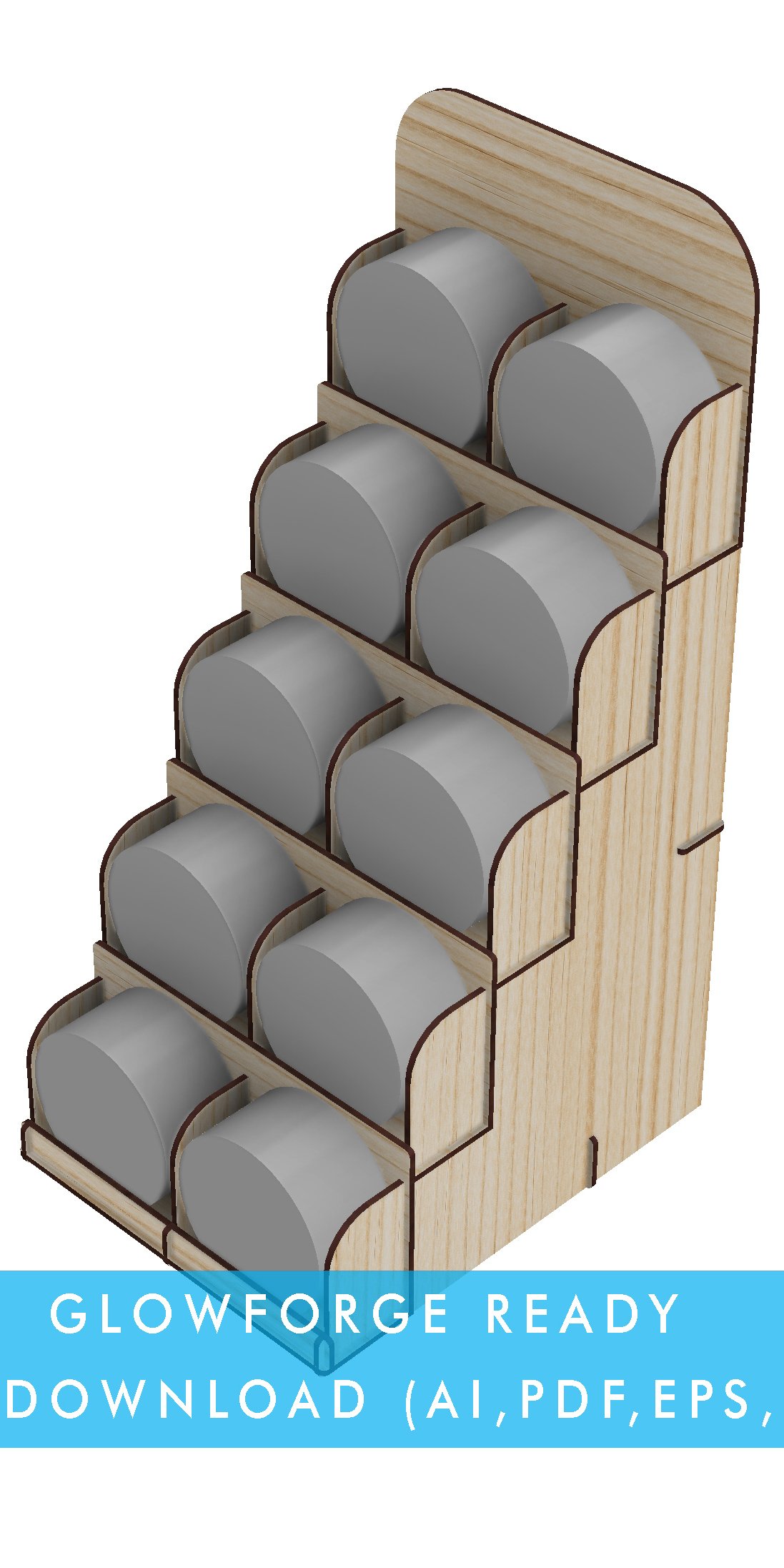 3.5 inch Coaster Display Stand /w 20 Pocket Display Shelf