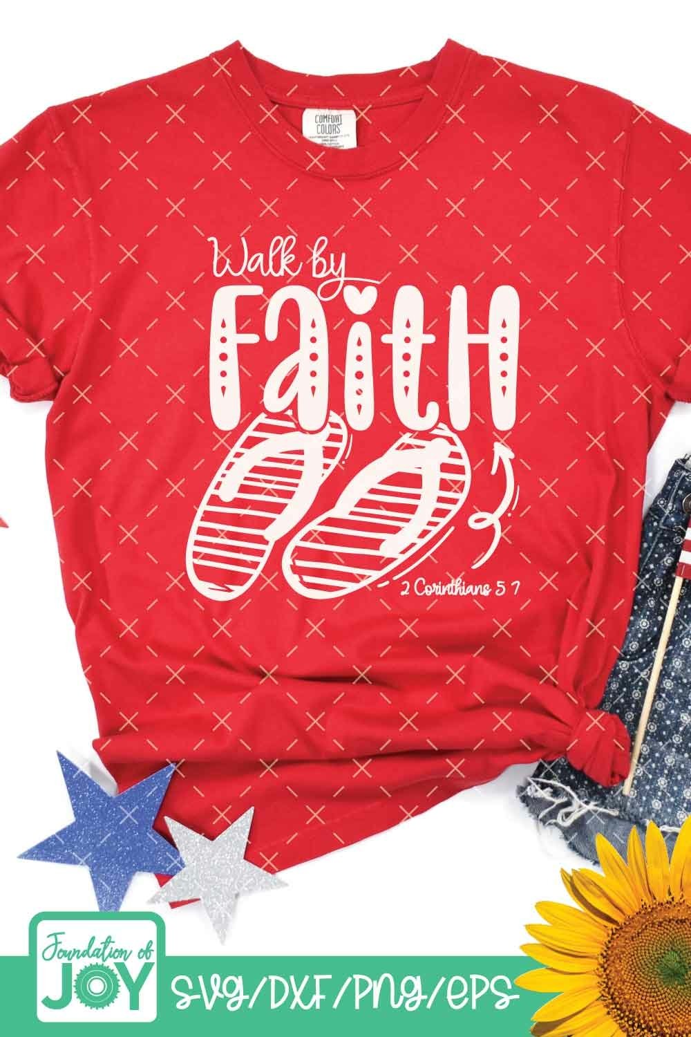 Walk by faith svg, Flip flops svg, Summer svg, Bible verse