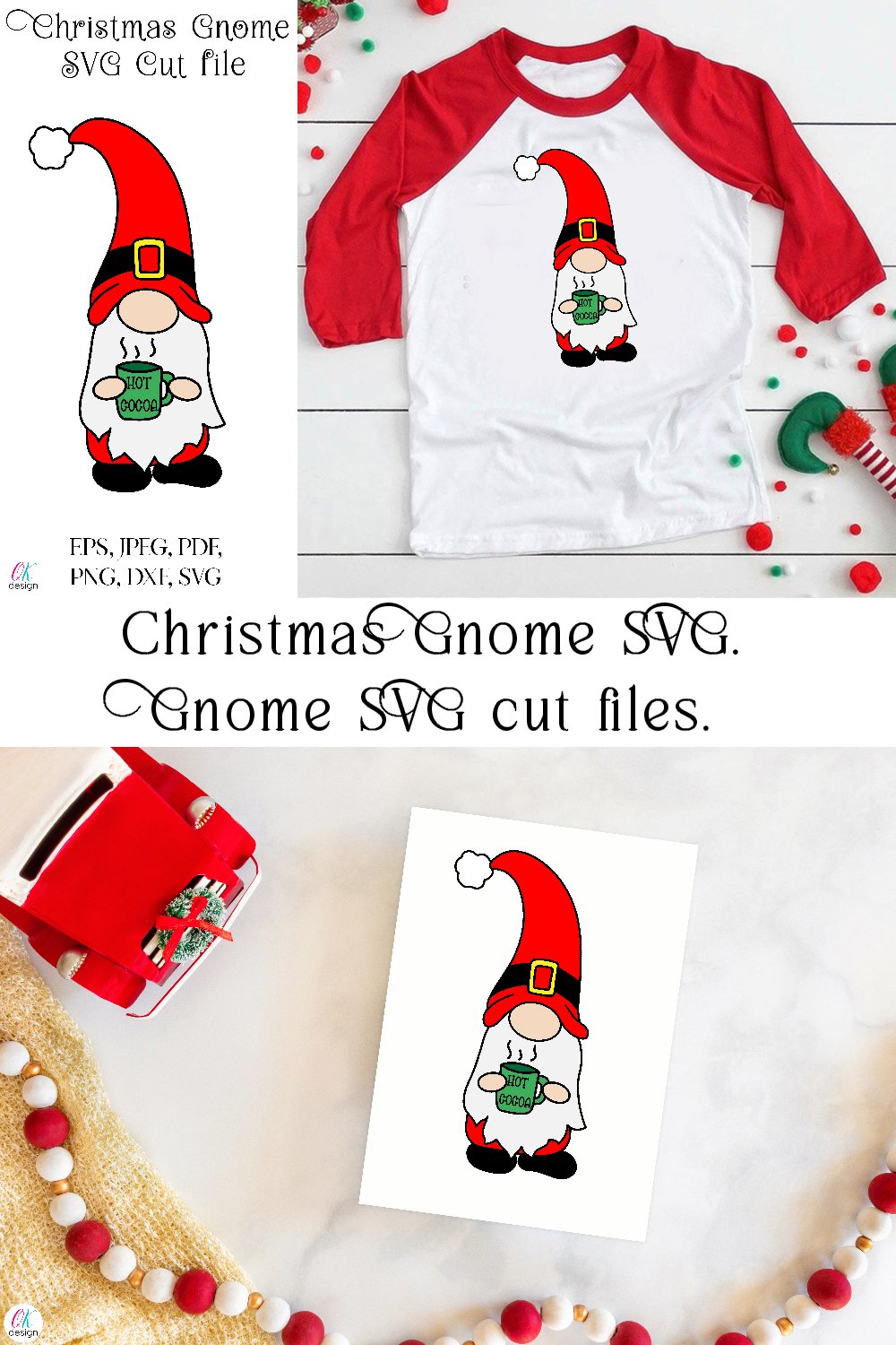 Christmas Gnome SVG. Gnome SVG cut files.
