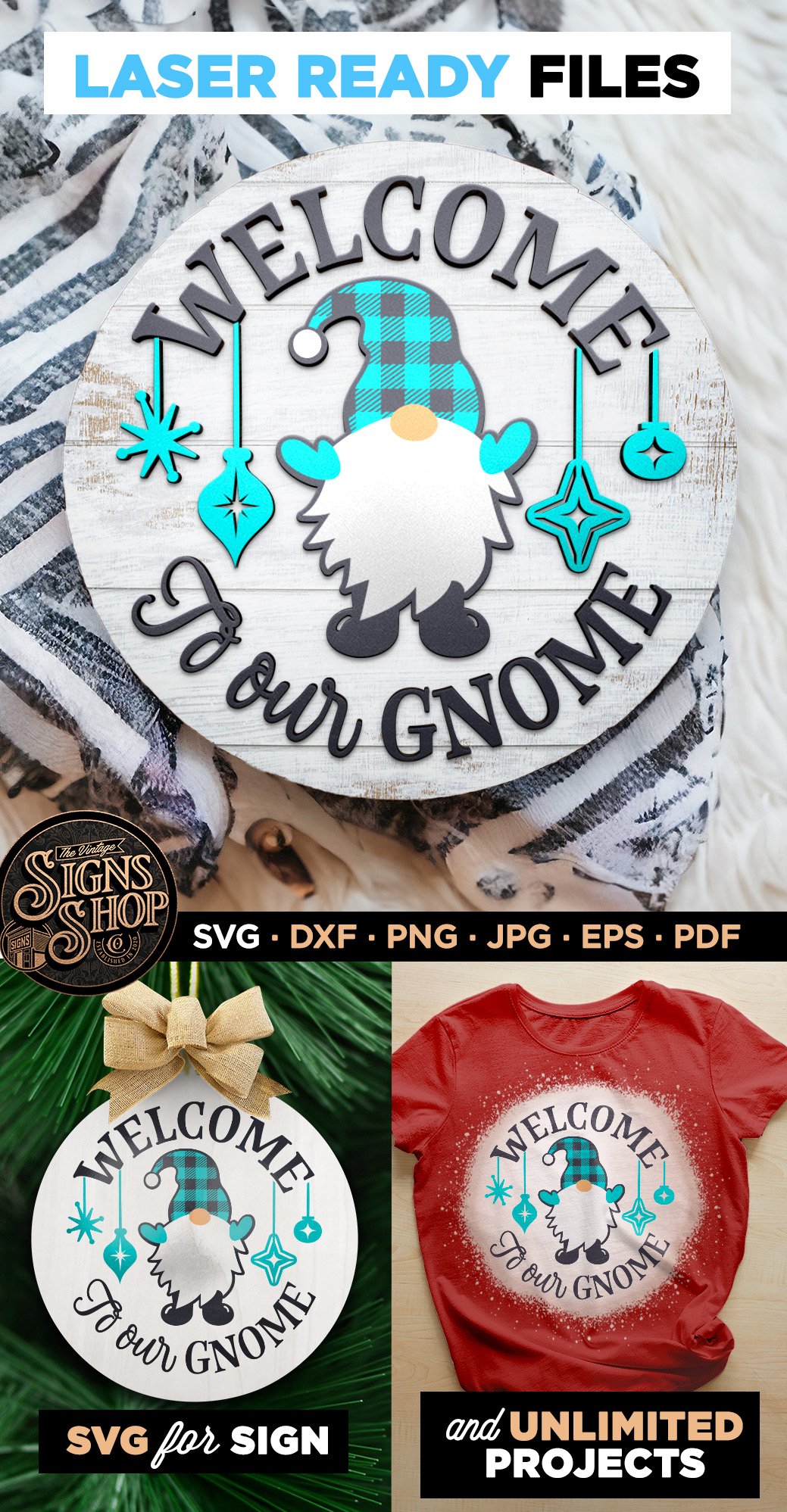 SVG Christmas Gnome Sign