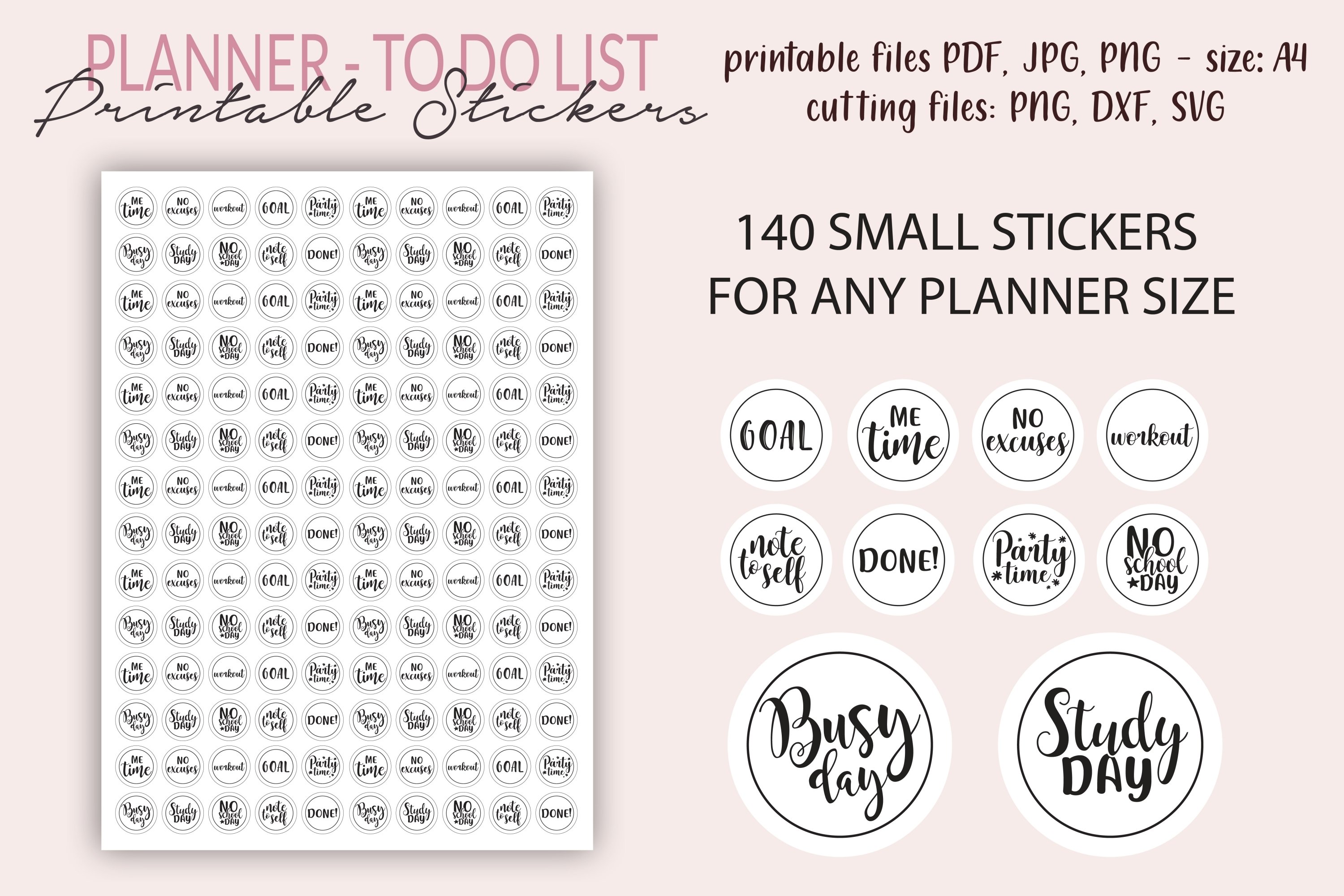 Planner Stickers Set, Printable Stickers for Planning, small