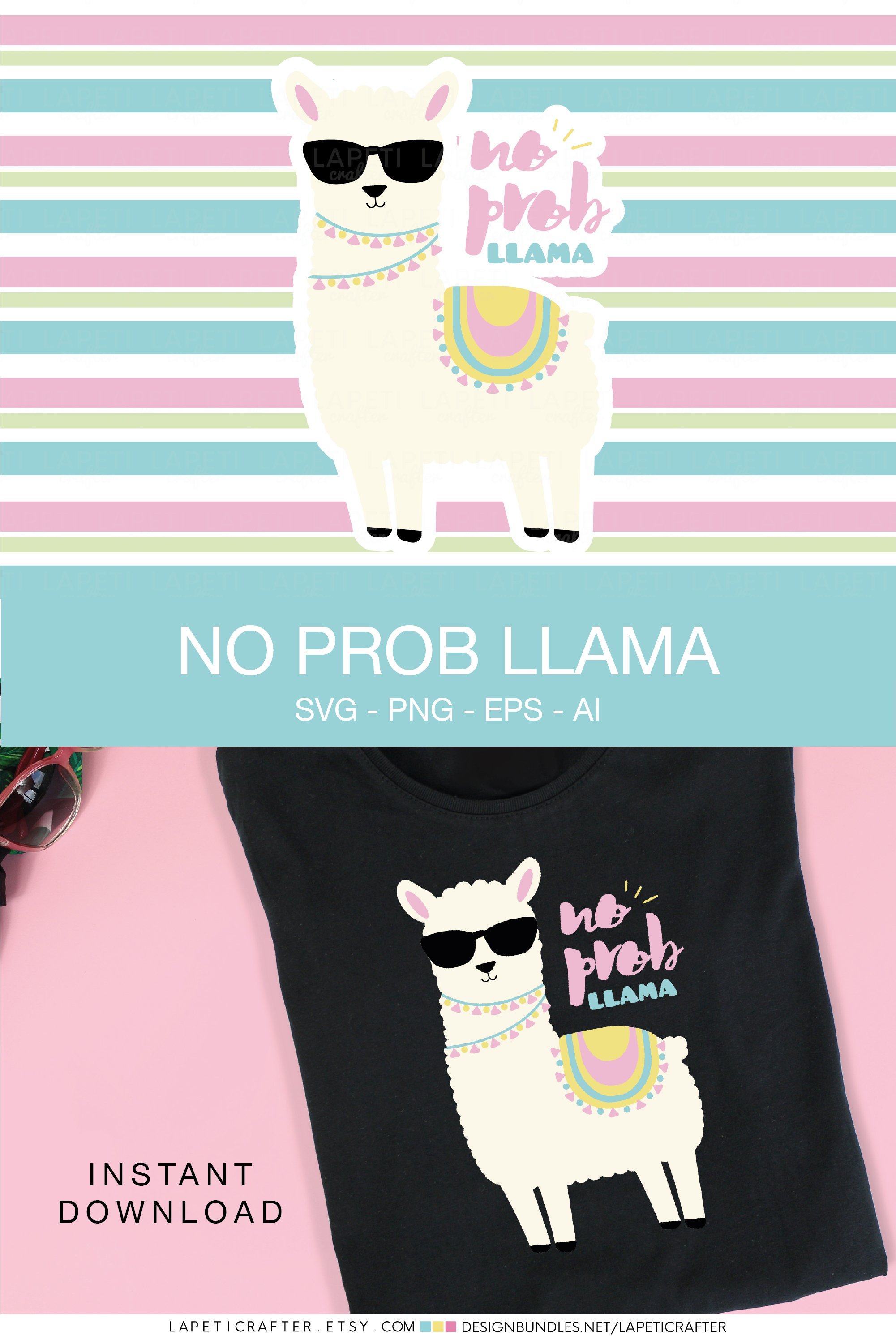 Llama Editable Vector Design for Crafting