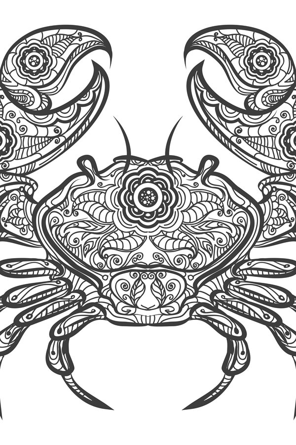 Crab zentangle icon