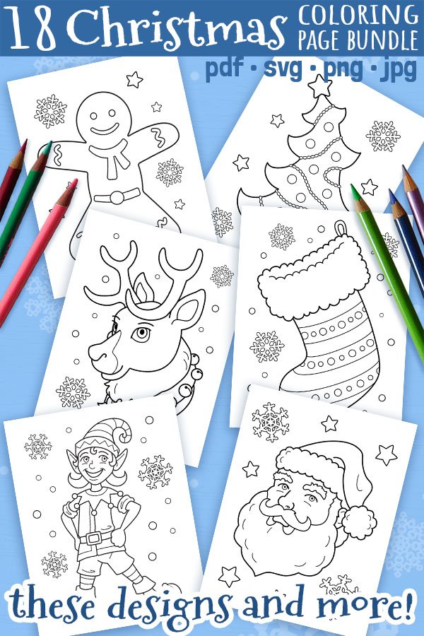 Christmas Coloring Page Bundle | 18 Printable Pages for Kids