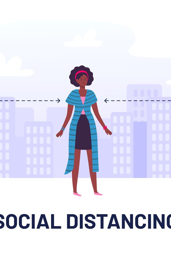 Social distancing, guide protective meter and prevent