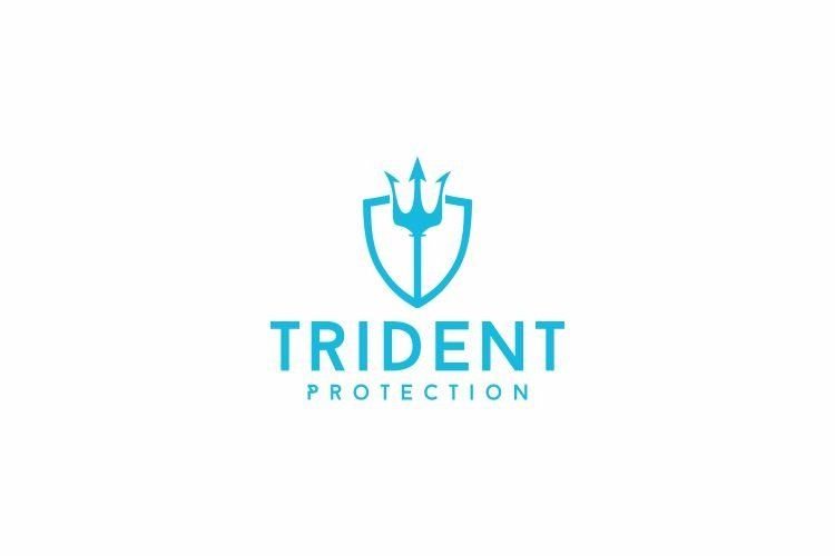 Trident Protection Logo Design Vector