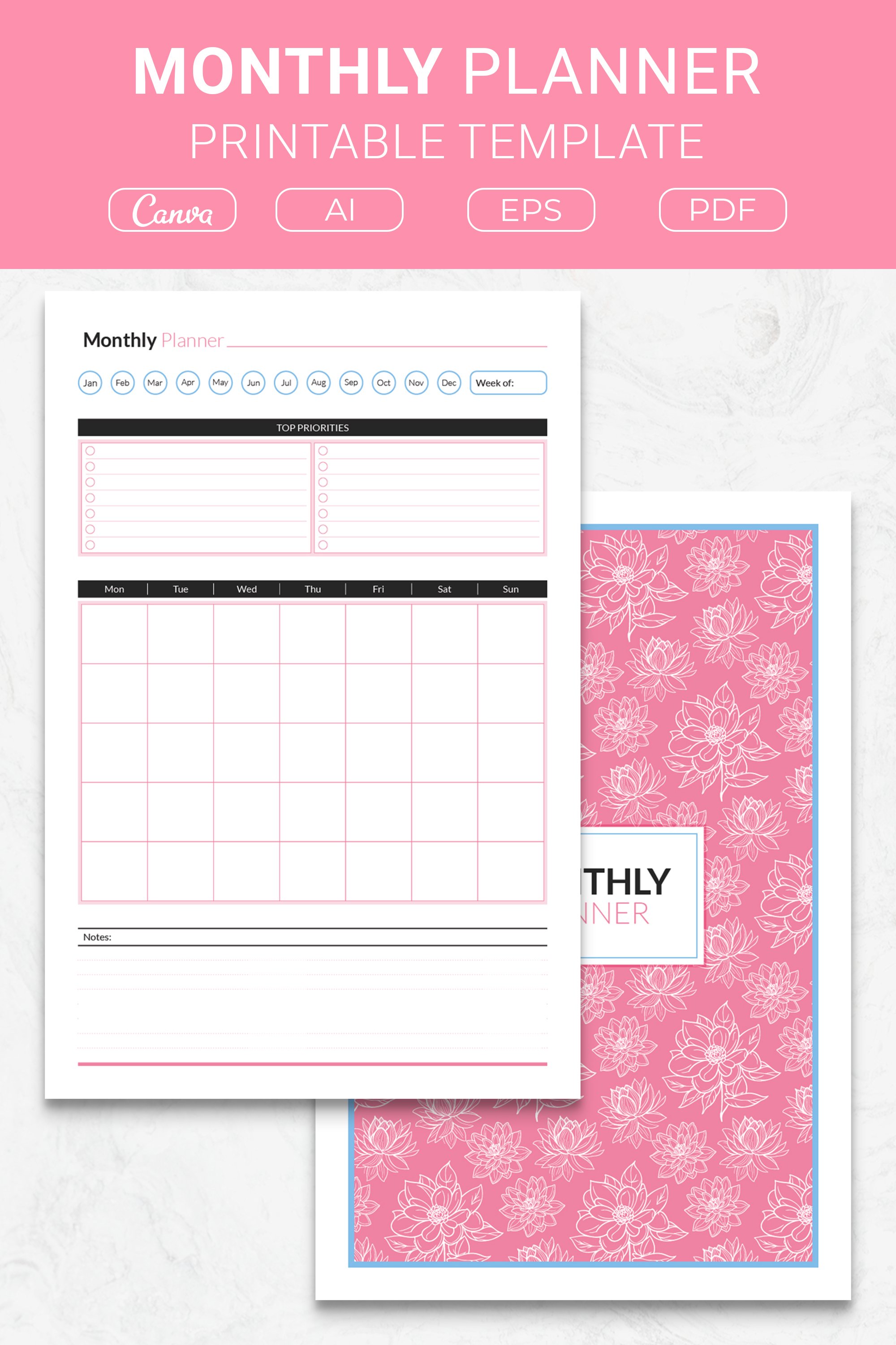 Monthly Planner Printable Template (2622298)