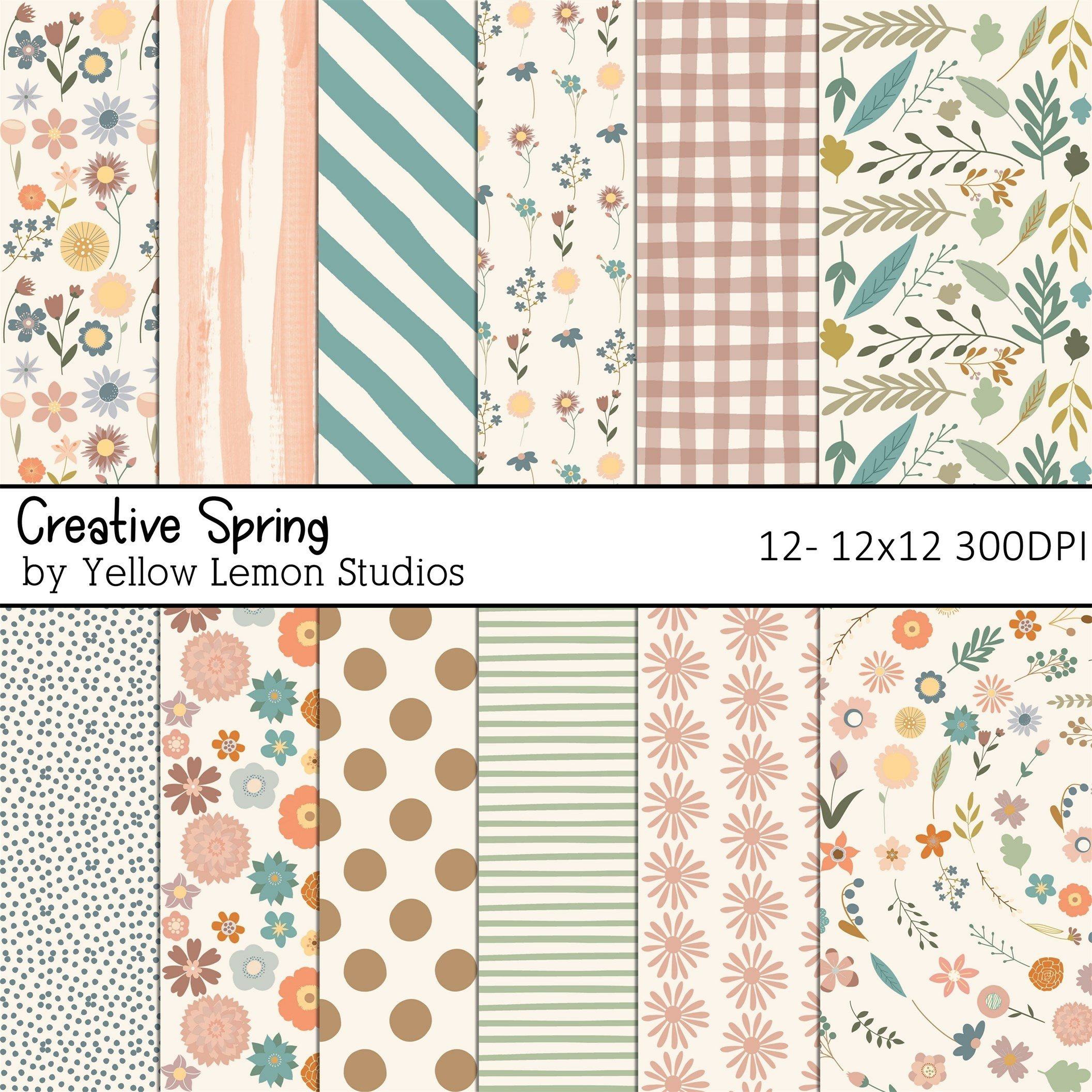 Flowers "CREATIVE SPRING" Digital paper pack