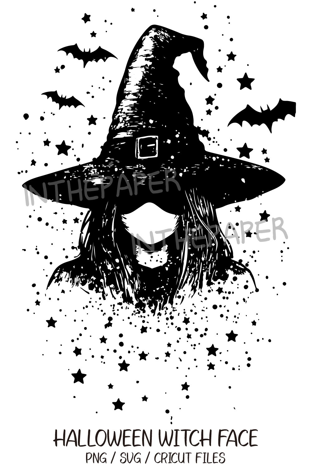 Halloween Witch Face | Halloween SVG Spooky PNG Clip art bat