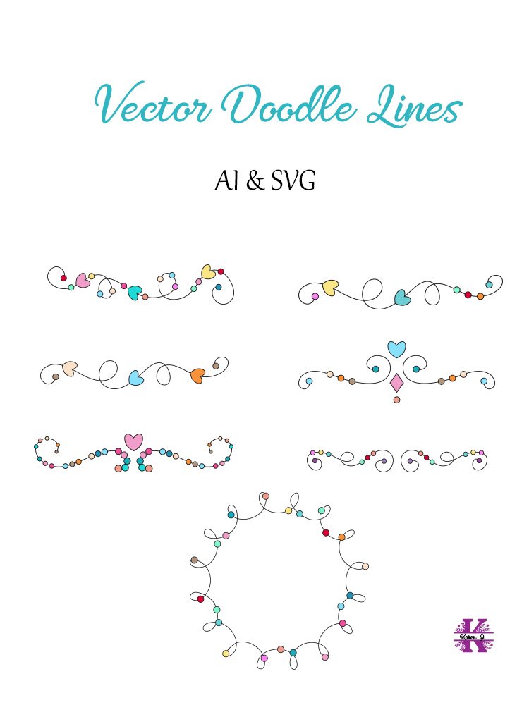 Vector Doodle lines/Borders/Dividers (378538) | Illustrations | Design ...