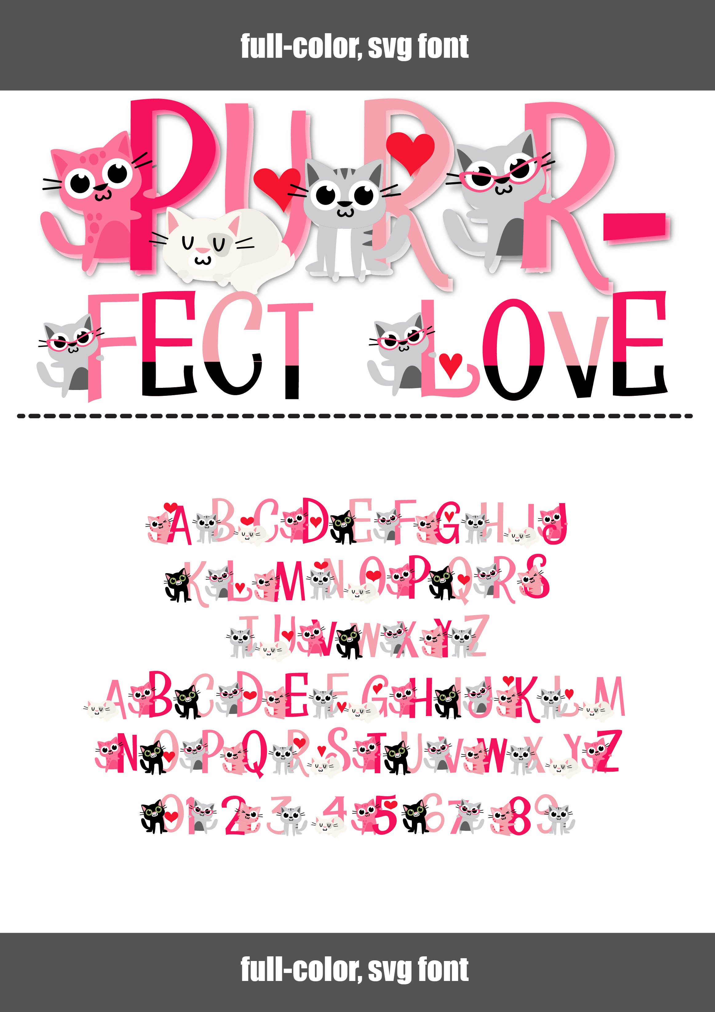 Full Color SVG Valentine Font