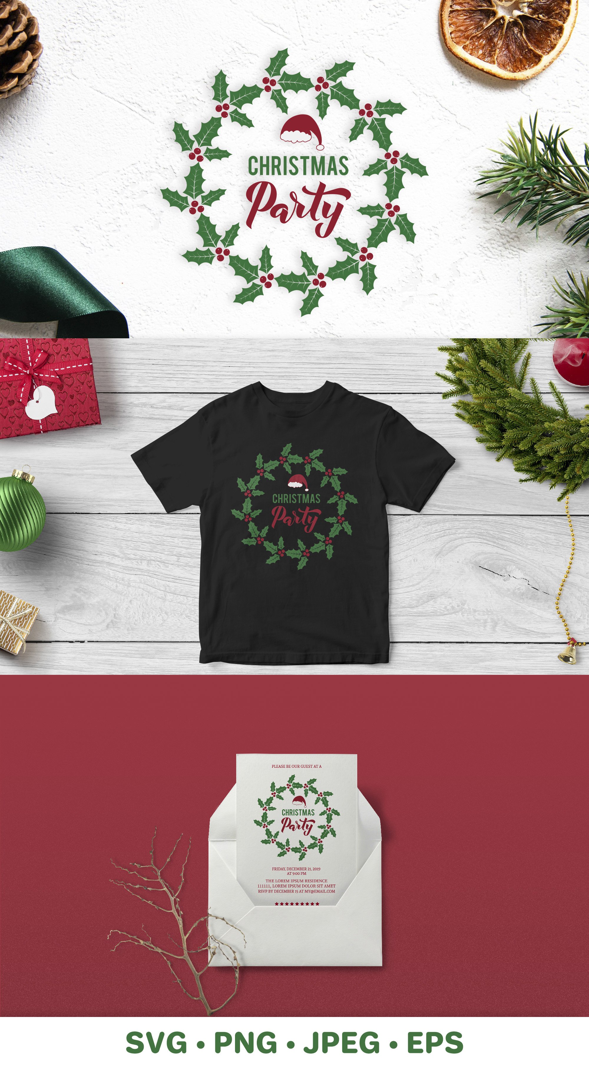 Christmas Party. Christmas decorations. Christmas Sign SVG