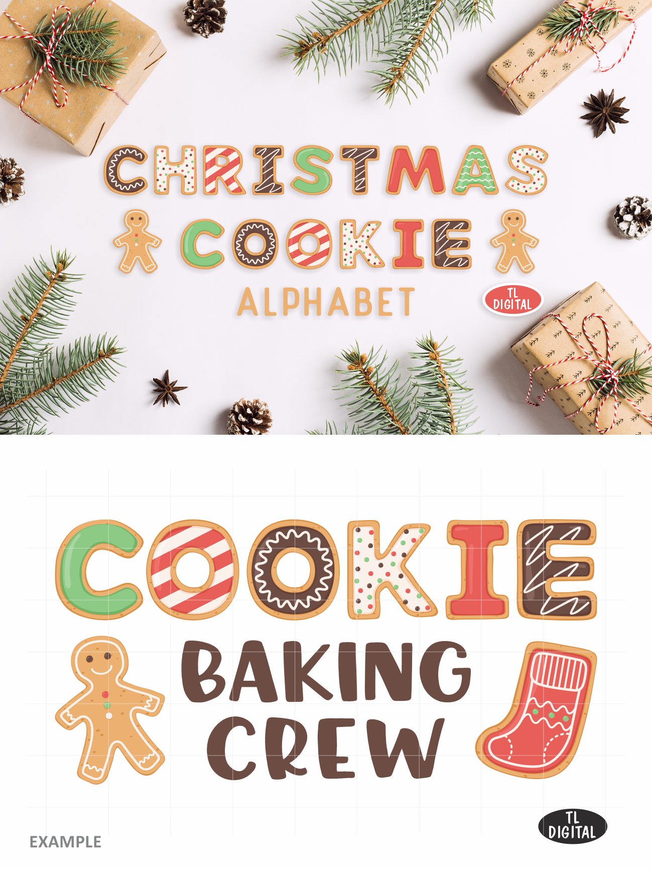 Christmas Cookie PNG Alphabet
