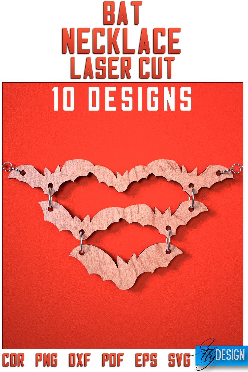 Bat Necklace Laser Cut SVG | Bat Accessories Laser (2711810)