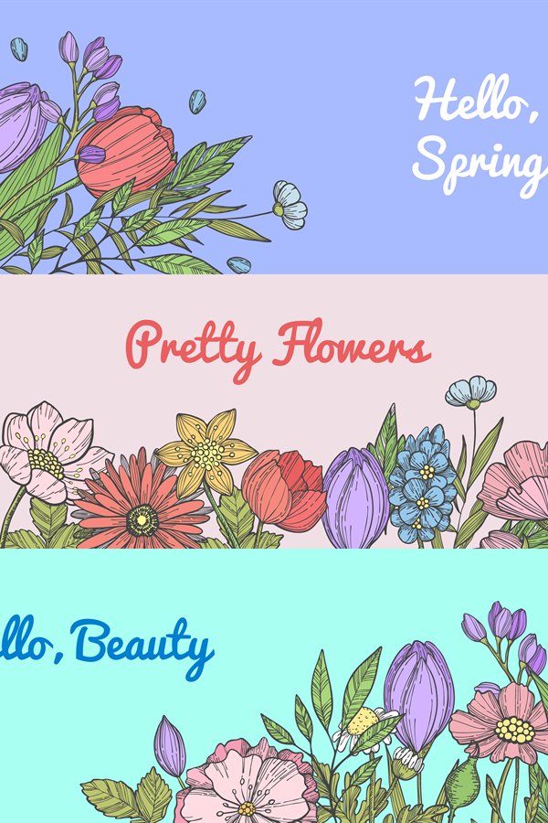 Vector hand drawn flowers web banner templates (872450)