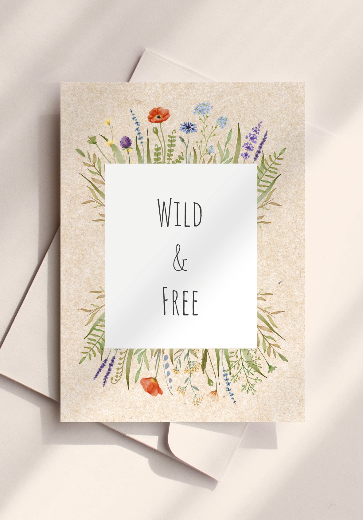 Wildflower Frame PNG, Instant Download