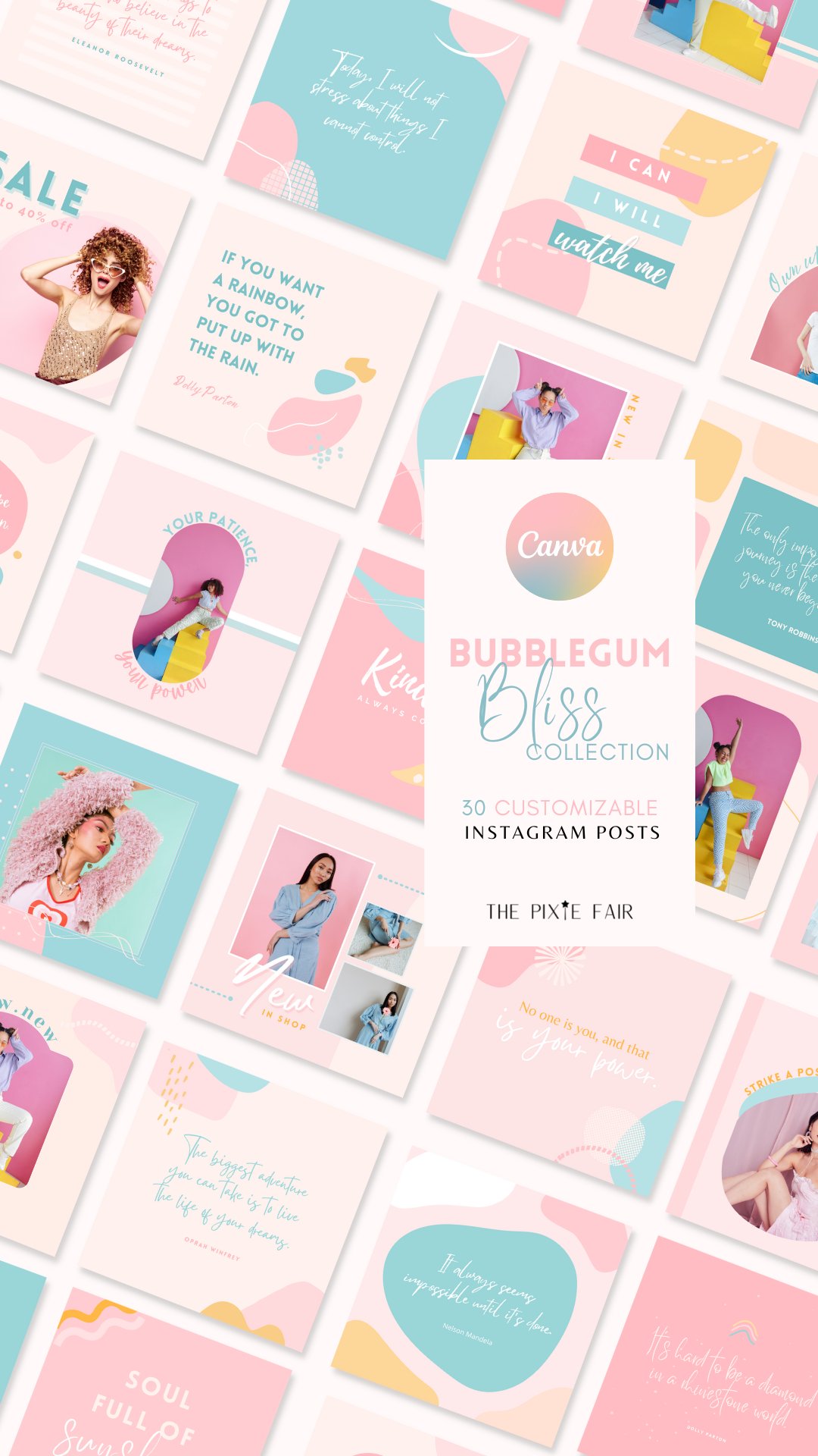 Bubblegum Bliss - Colourful Canva Instagram Post Template