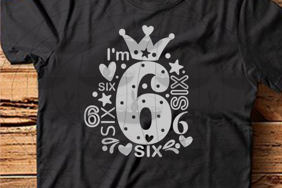 I'm six Cutting file SVG DXF FCM