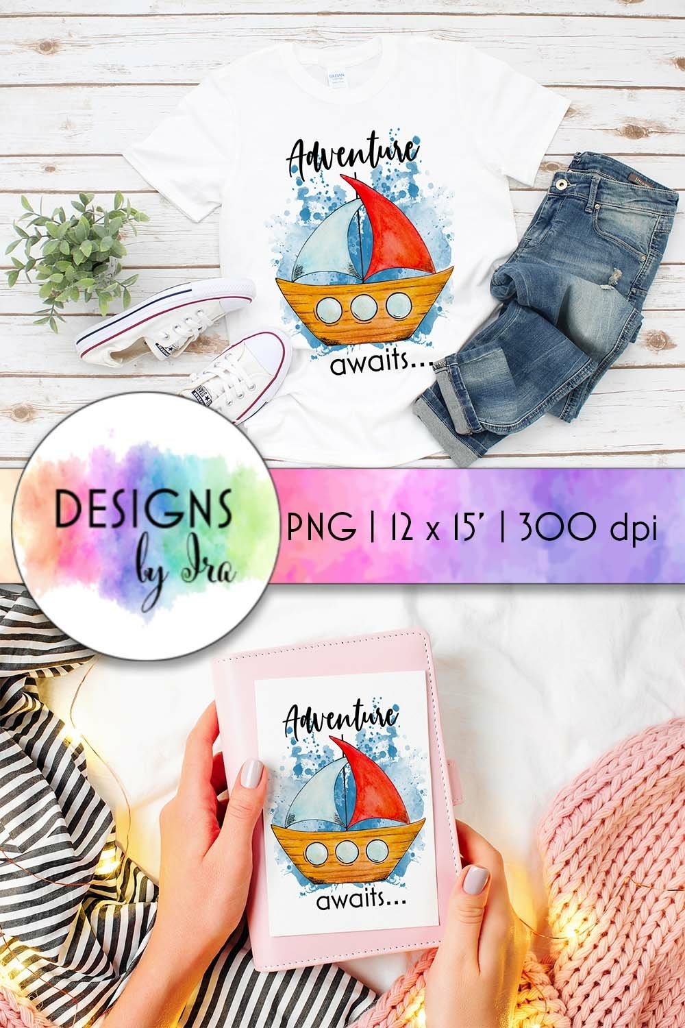 Adventure Awaits Sublimation | Nautical Print | Boat Print