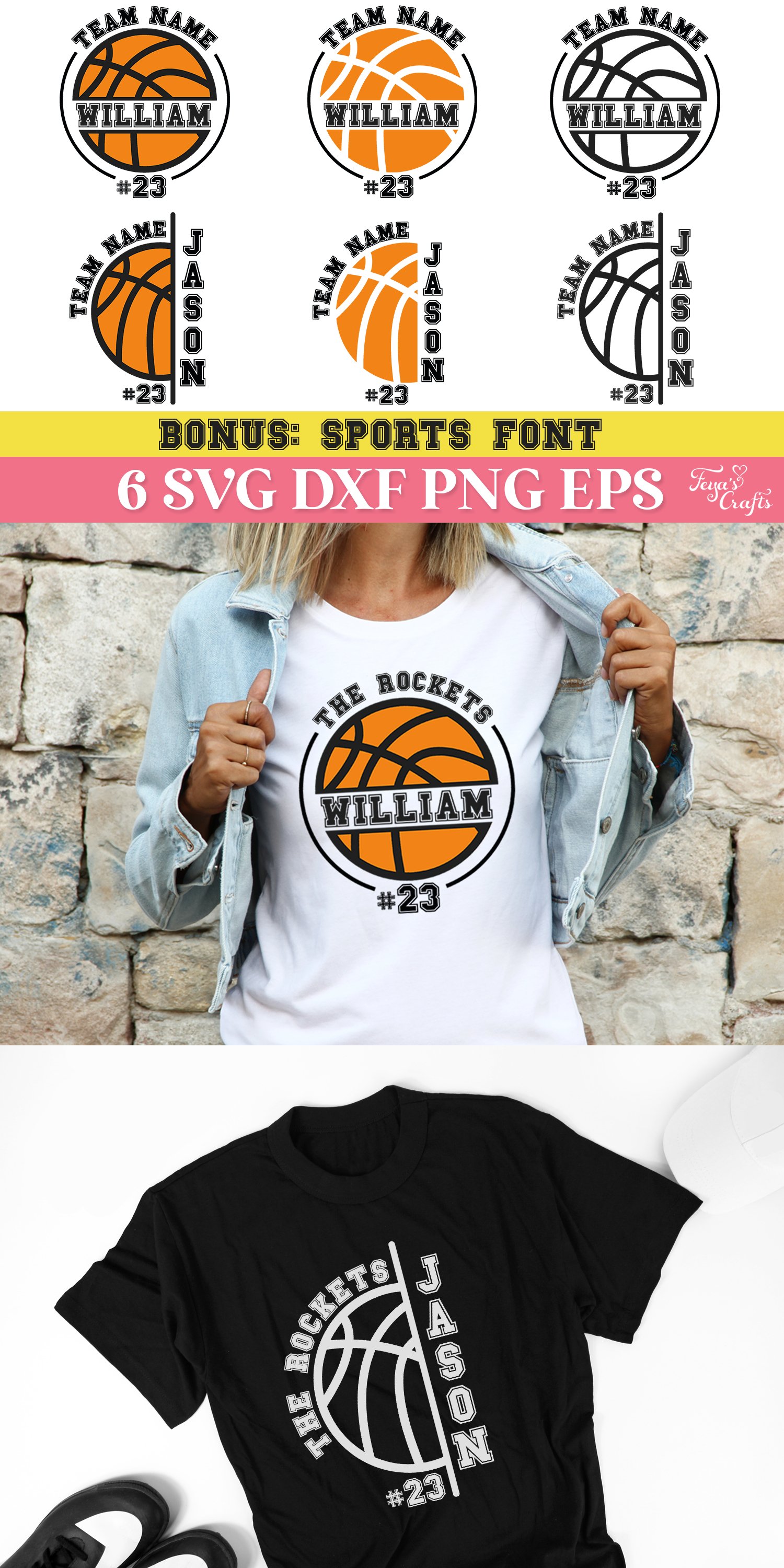 Basketball Team Name and Number SVG Pack