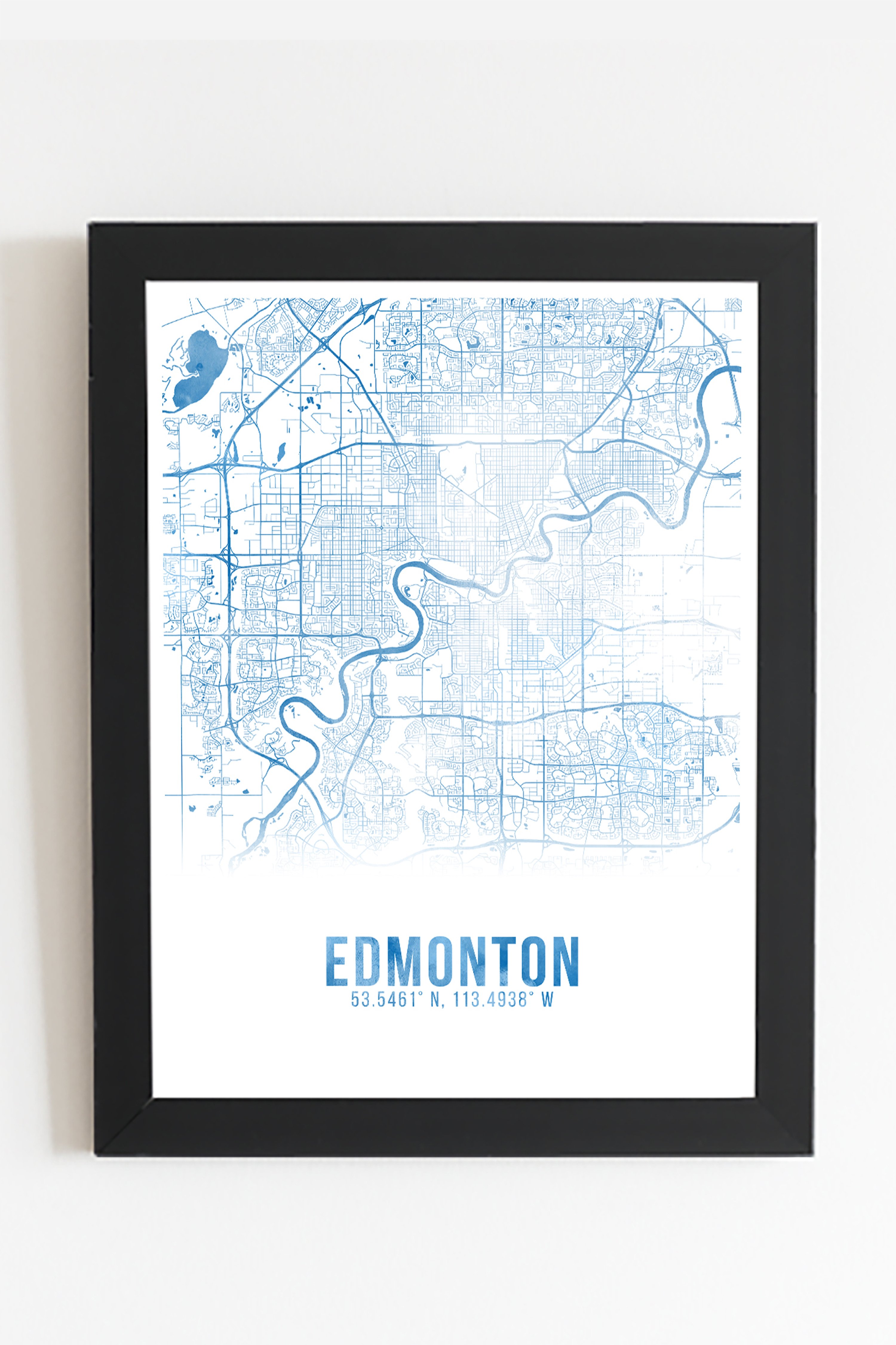 Edmonton Watercolor City Map Poster