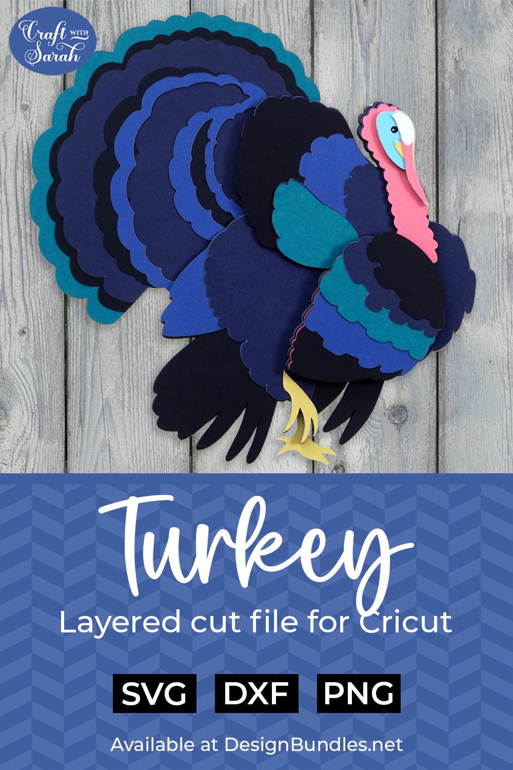 Turkey SVG | 3D Layered Turkey SVG | Cute Turkey SVG