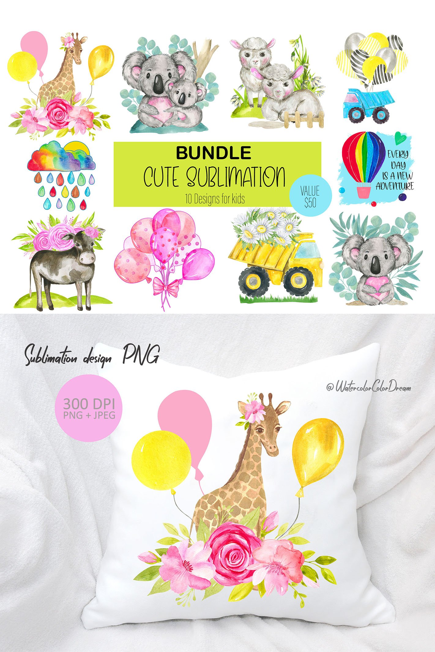 Cute sublimation design for kids Bundle