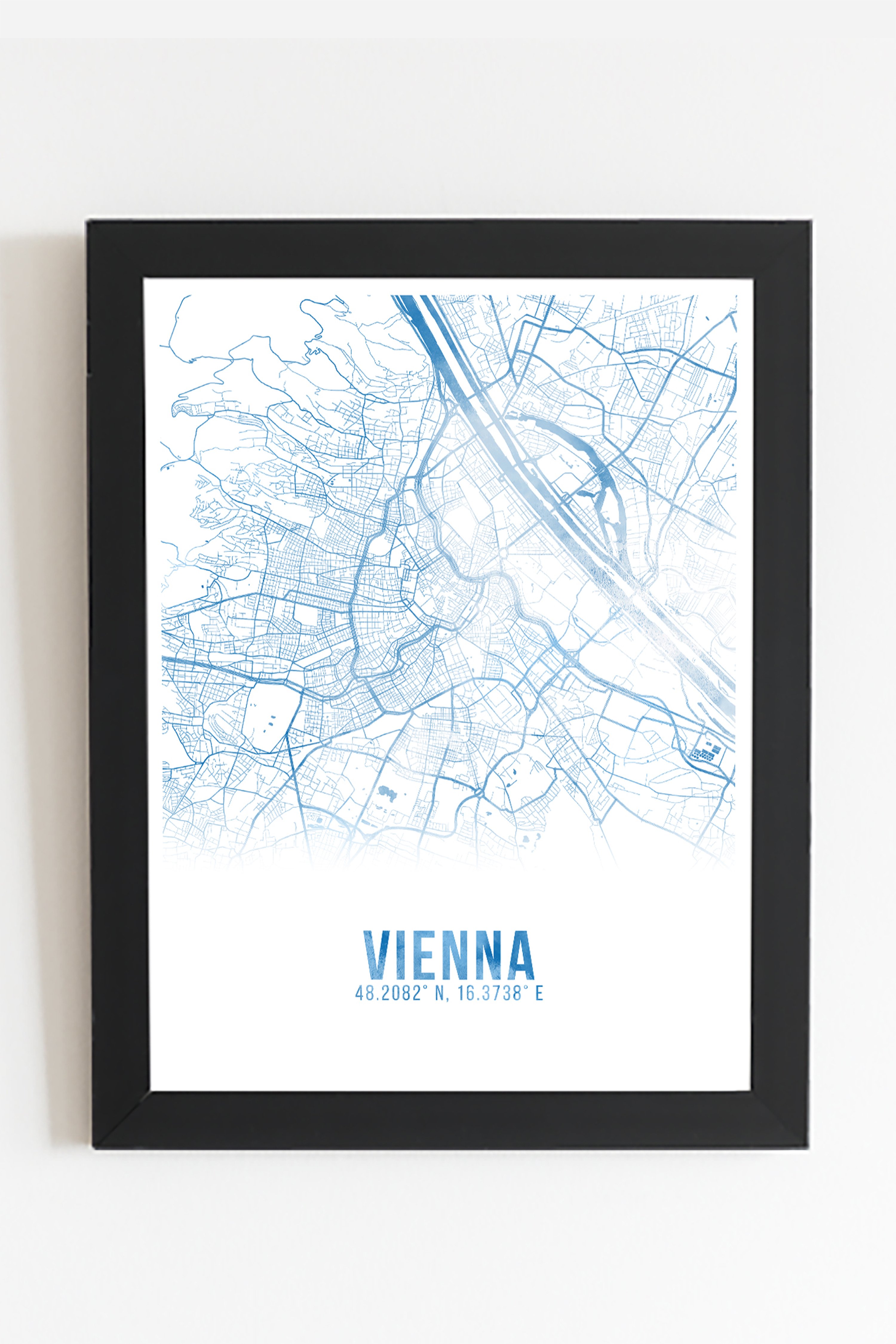Vienna Watercolor City Map Poster