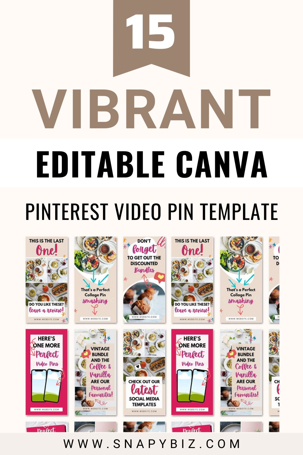 Customizable Pinterest Video Pins Template For Bloggers