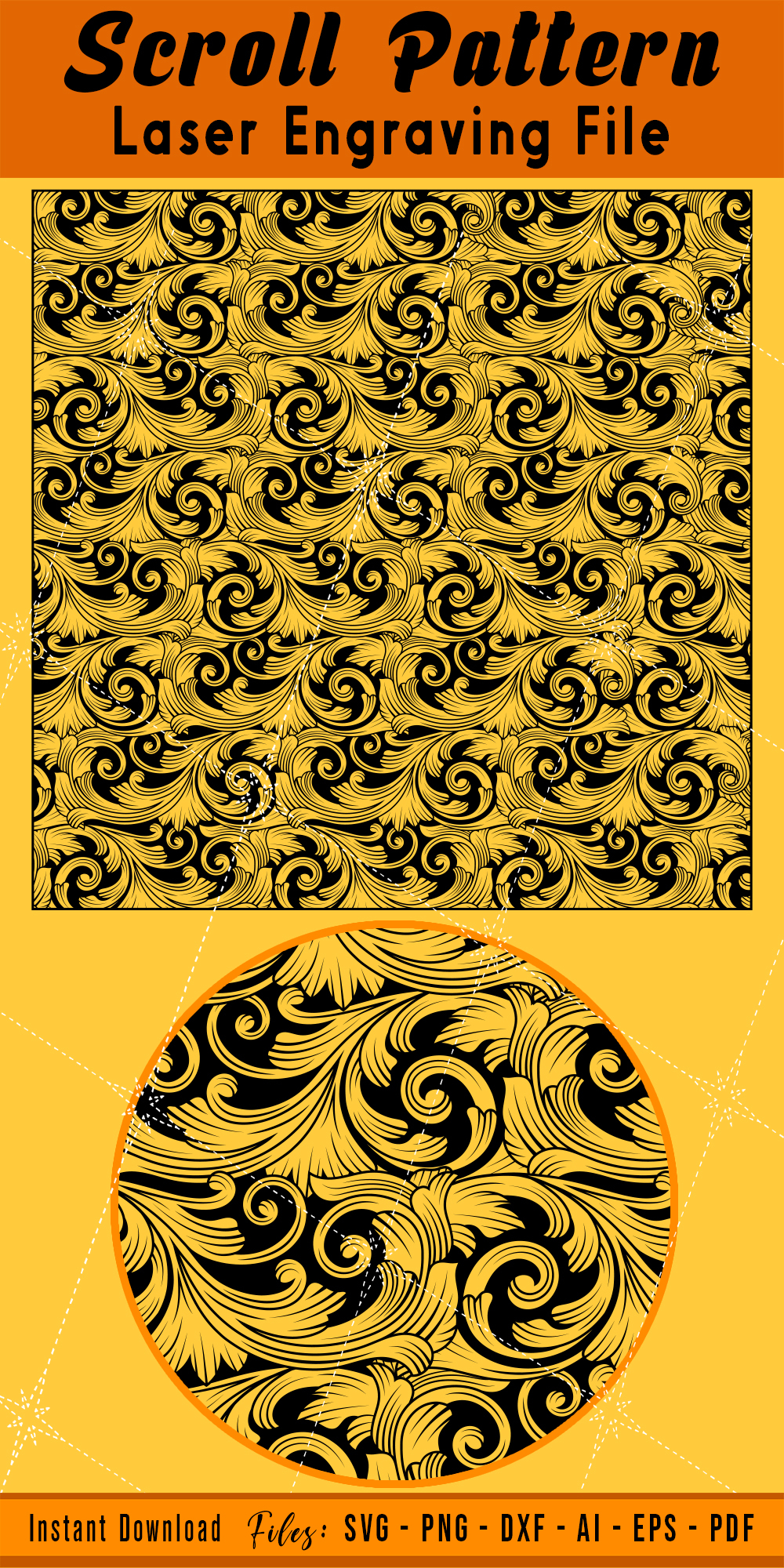 Scrollwork Firearms Gun Laser Engraving File | Scroll SVG