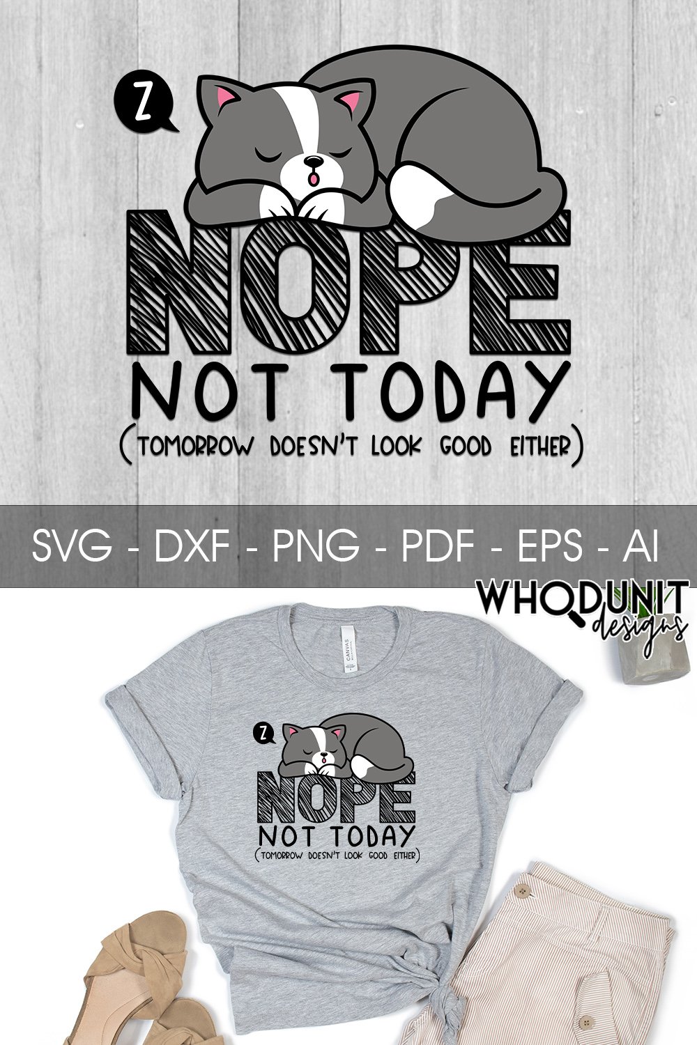 Not Today Cut File | Cat SVG