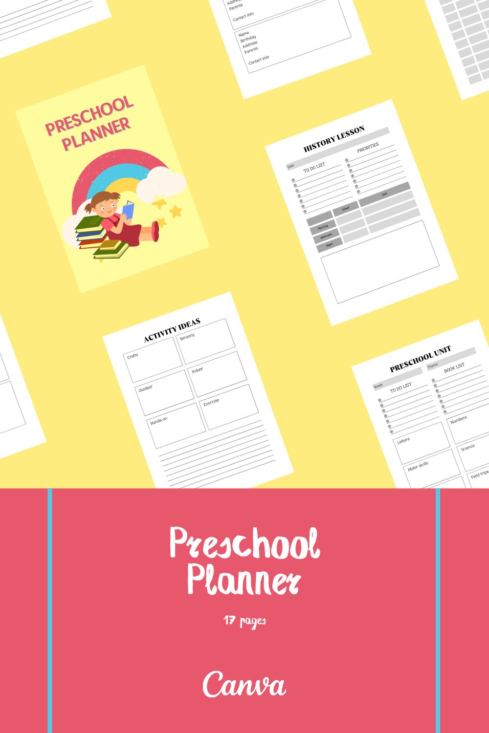 Preschool Planner | Homeschool Canva Templates
