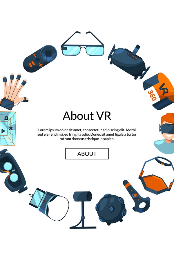Vector flat style virtual reality elements (850580)
