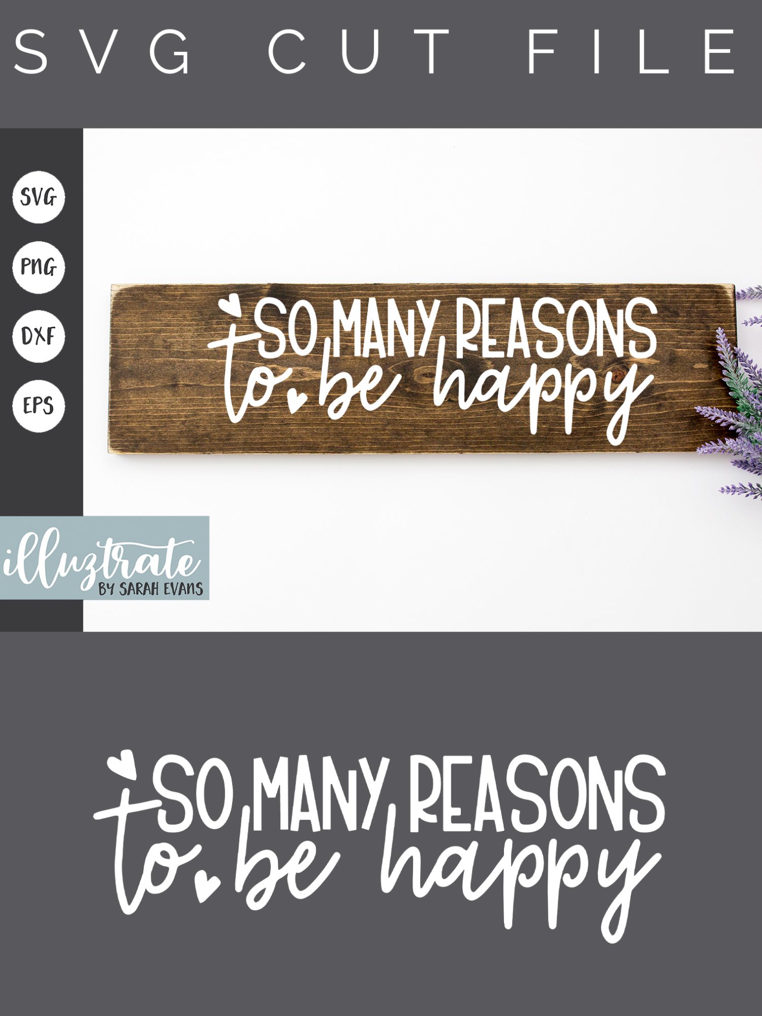 So many reasons to be happy SVG Cut File | Positive SVG