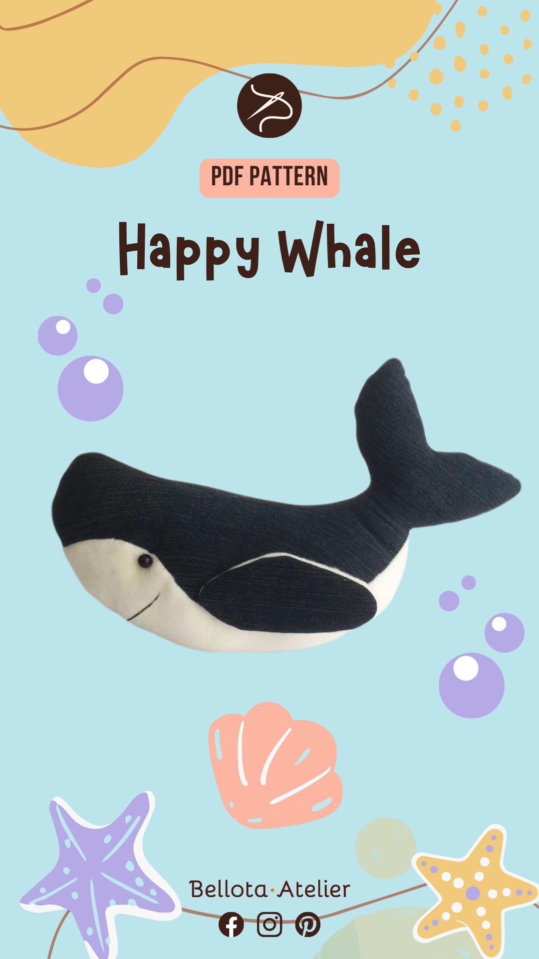 Happy Whale Plush Pattern