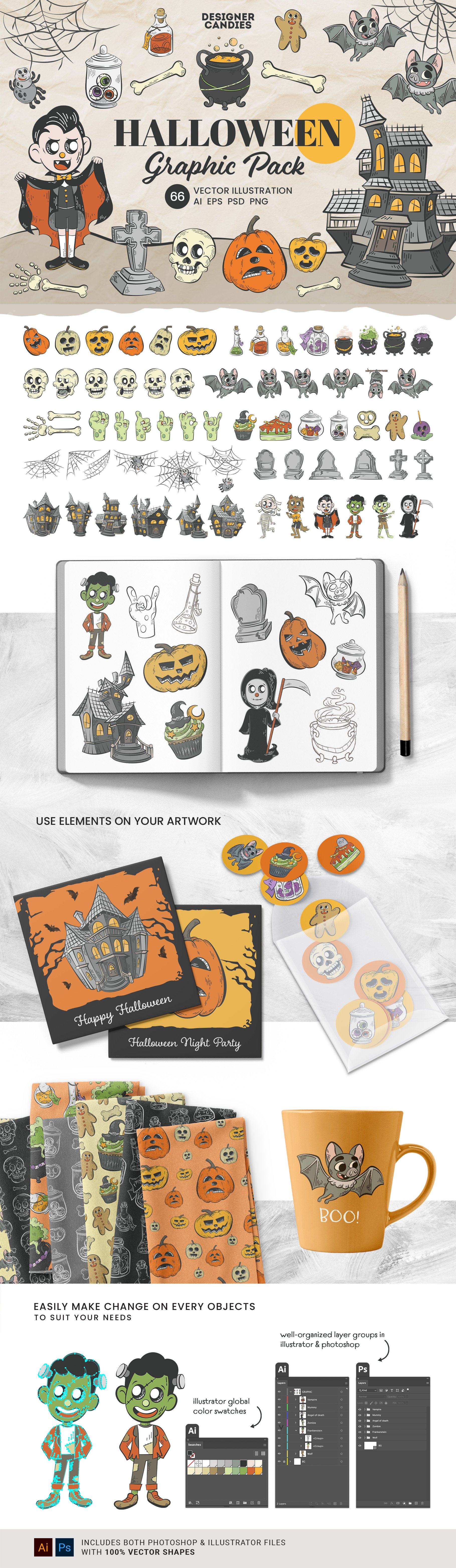 Halloween Clipart Illustration Pack Vol.1