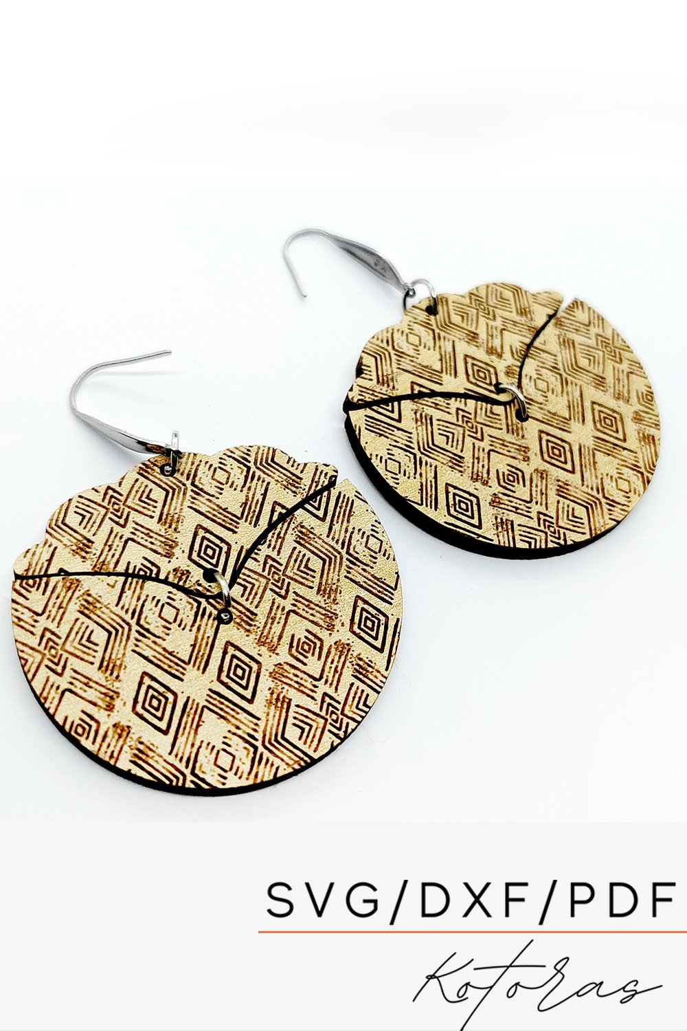 Elegant art earring laser cut file