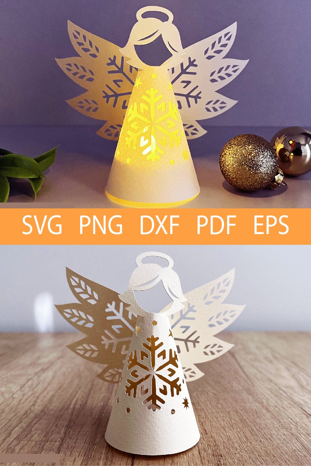 Christmas lantern svg, christmas angel paper lantern